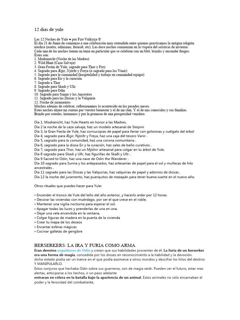 Celebración de las 12 Noches de Yule | PDF | Religión y espiritualidad | Ciencias sociales