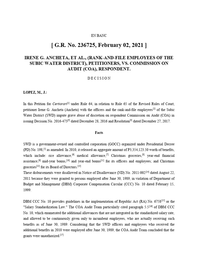 Ancheta Et - Al Vs COA | PDF