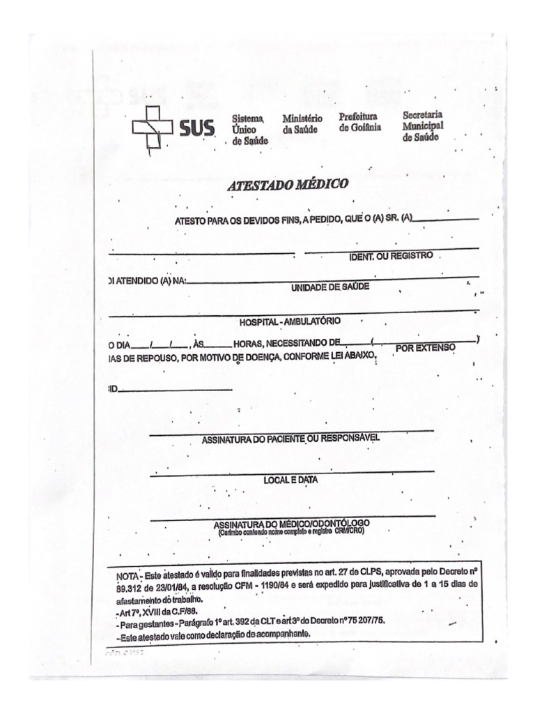 Modelo De Atestado Medico Para Imprimir Download Atestado Significado