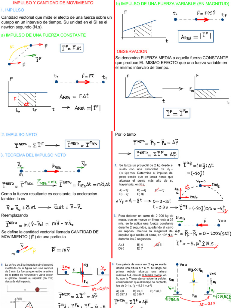 Impulso y Cantidad de Movimiento | PDF