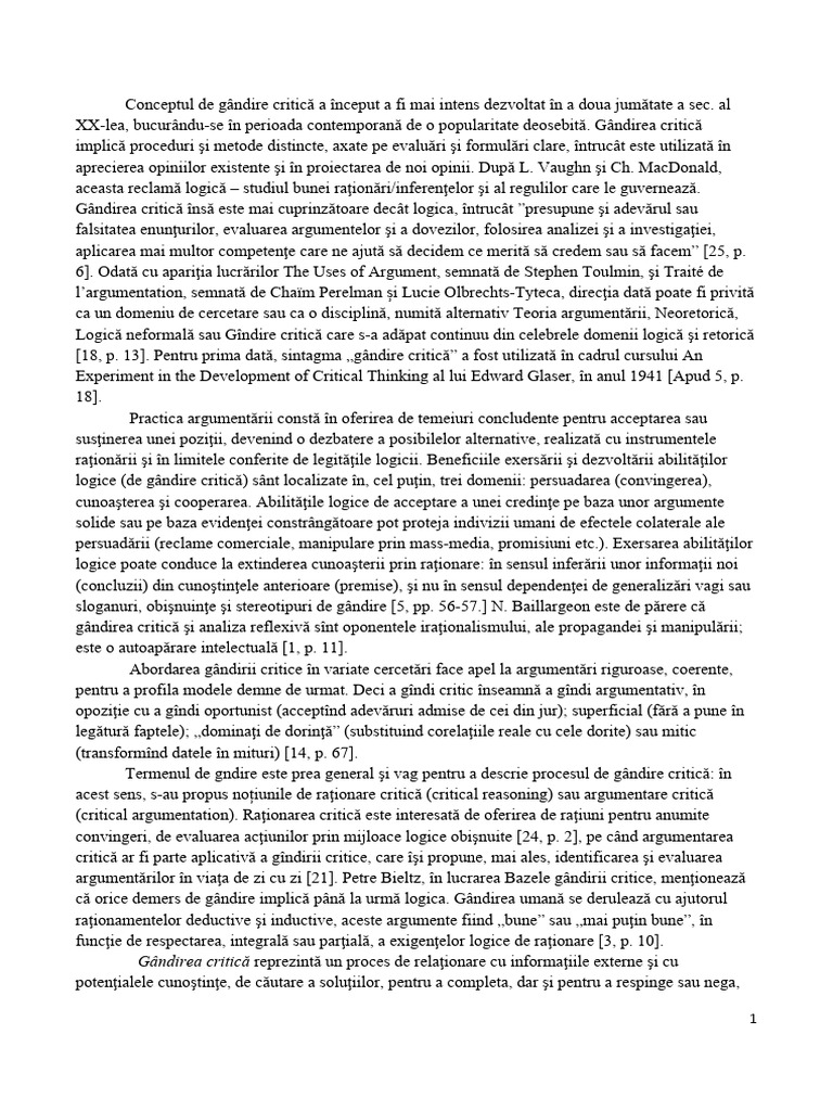 Gândire Critică | PDF