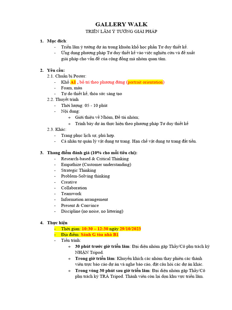Gallery Walk Instruction | PDF