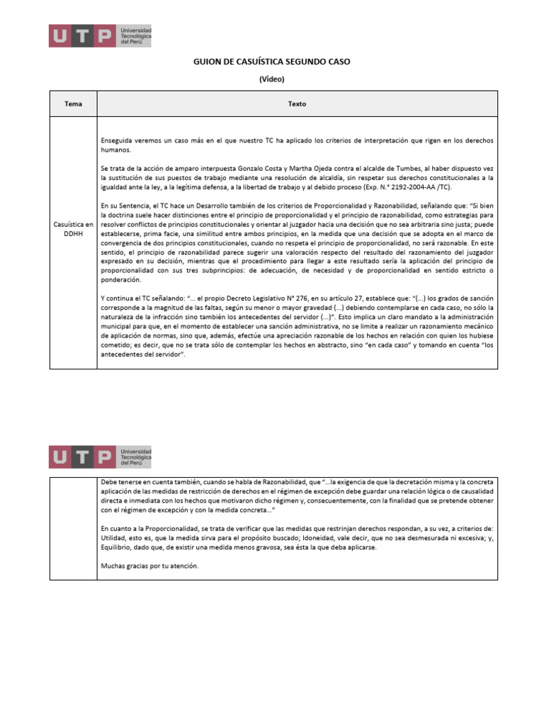 Semana 10 - Guion - Casuística Segundo Caso | PDF