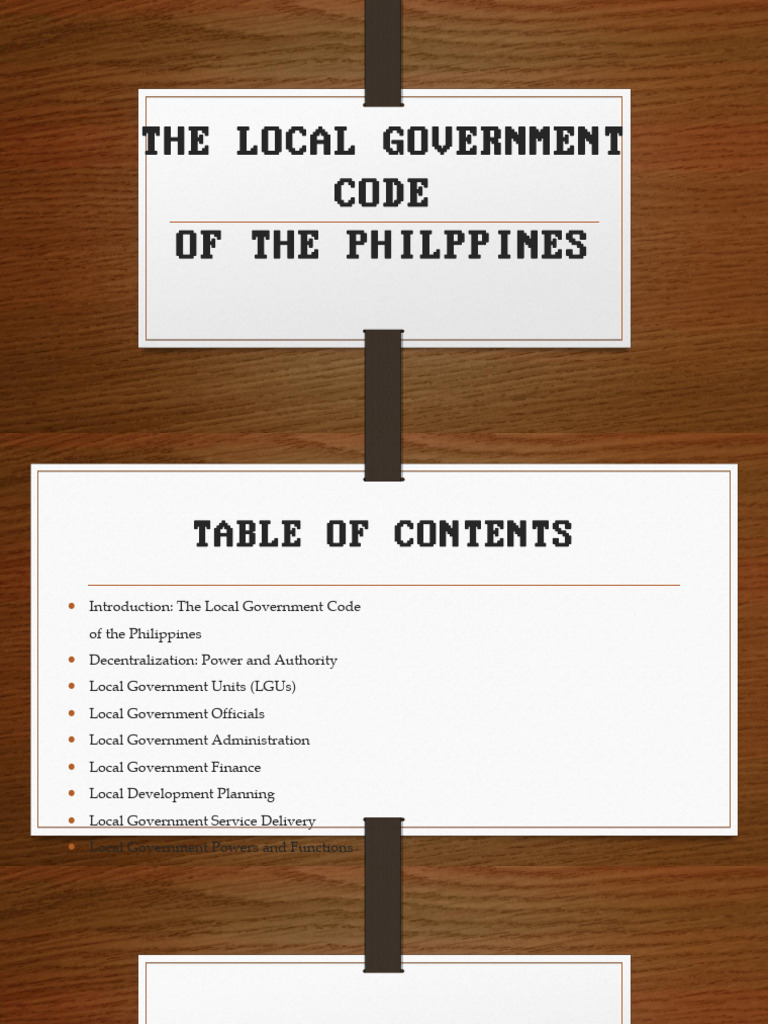 Local Gov Code Imbang Lopes PPT | PDF