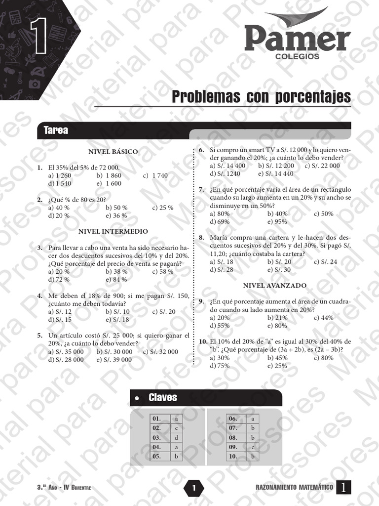 10 Tarea RM 3° Año | PDF