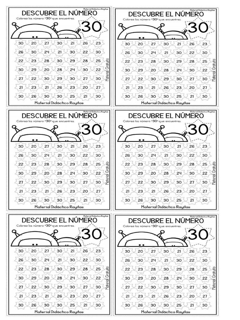 Planilla Matematica Numeracion 30 | PDF