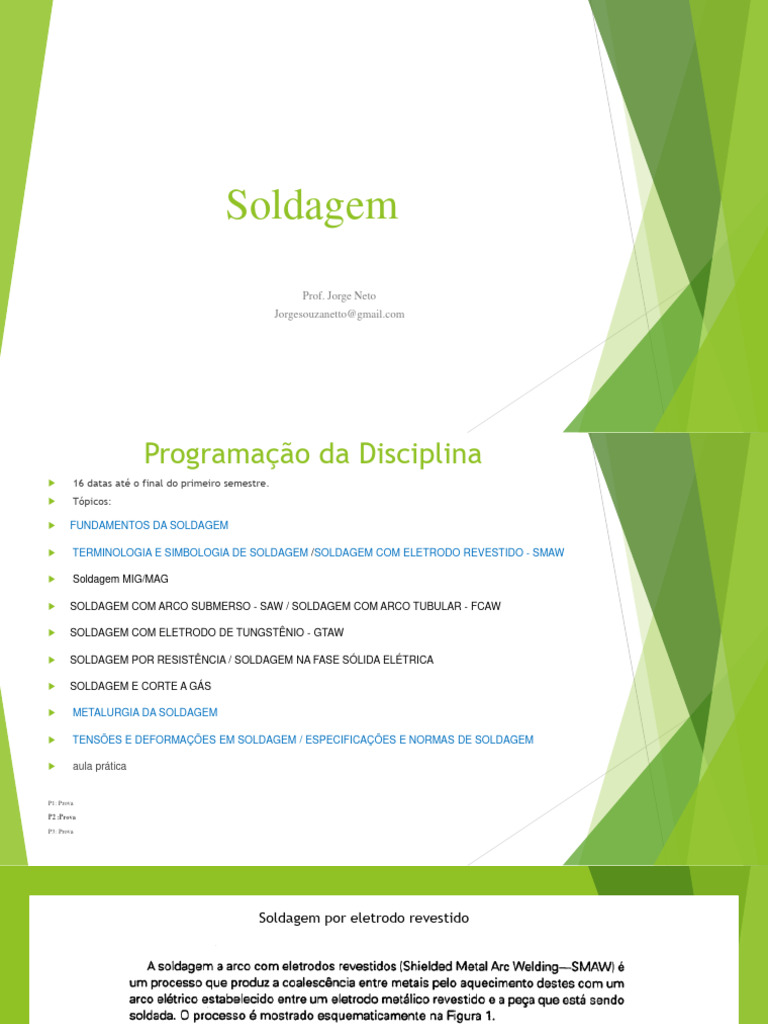 Soldagem - Eletrodo Revestido | PDF Soldagem - Eletrodo Revestido | PDF