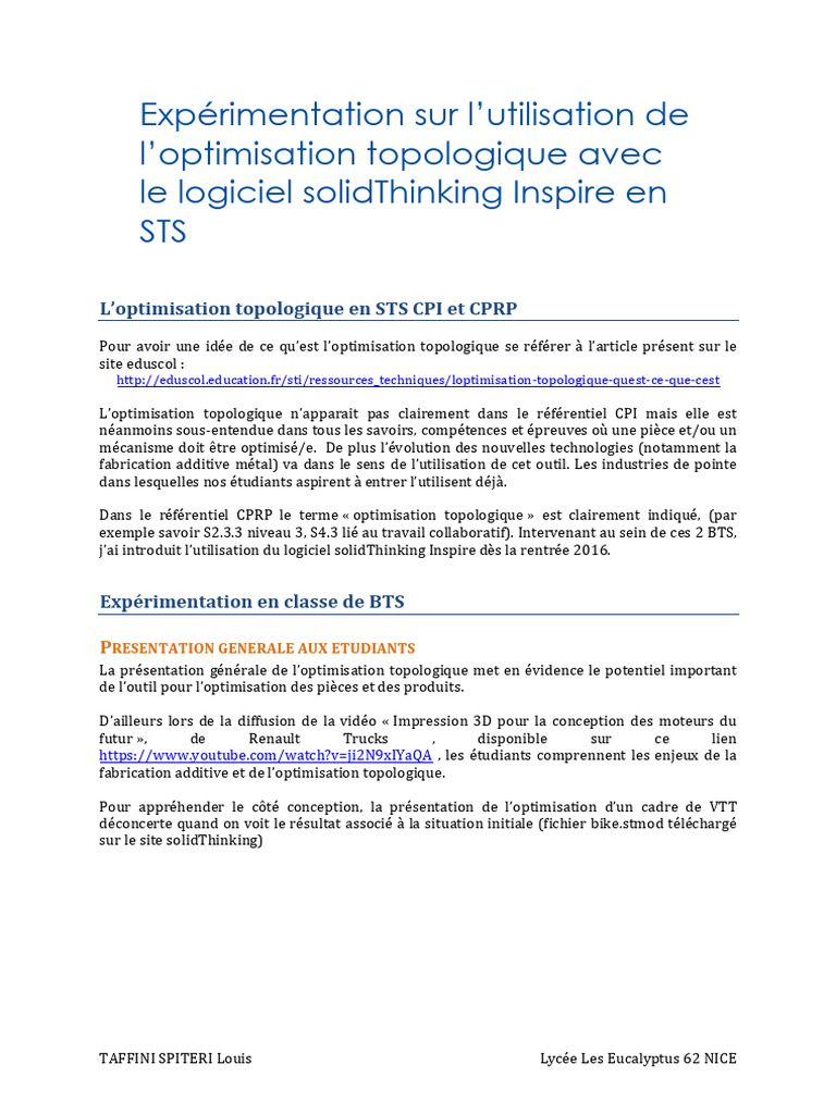8538 Experimentation Sur Loptimisation Topologique en Sts | PDF