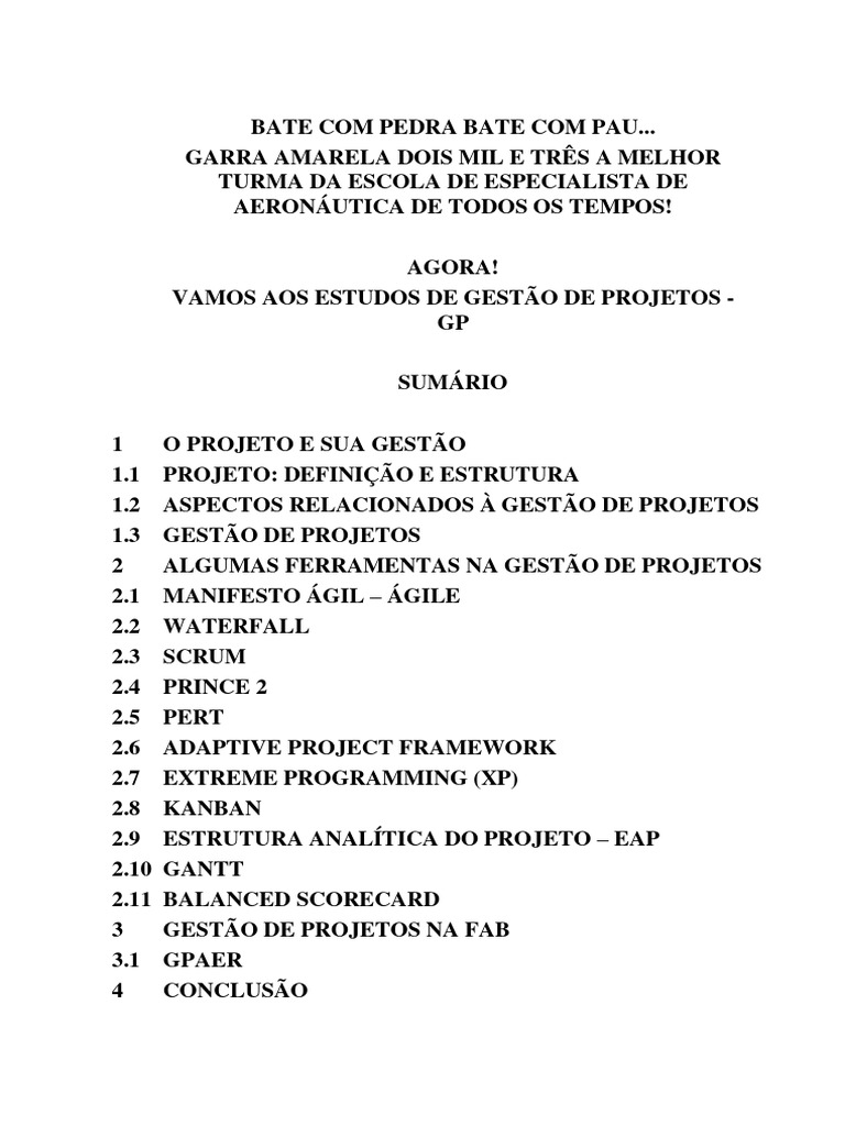 GP - Gestão de Projetos - Apostila | PDF