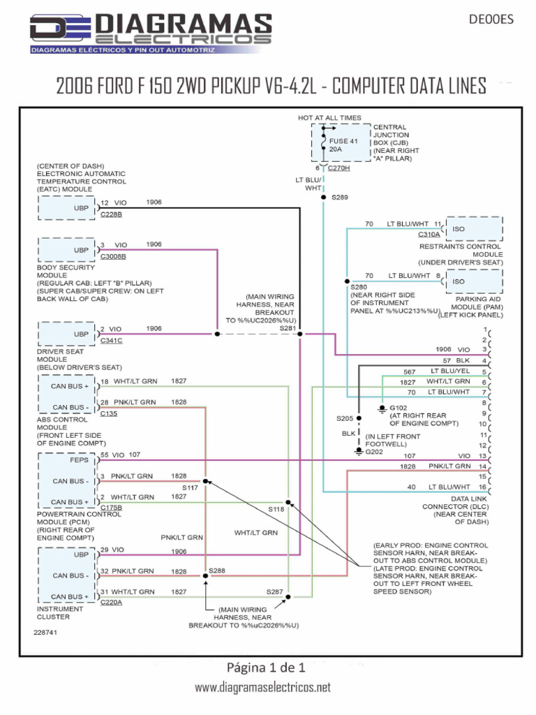 Diagramas Electricos FORD F 150 2WD PICKUP V6-4.2L 2006 - Opt | PDF
