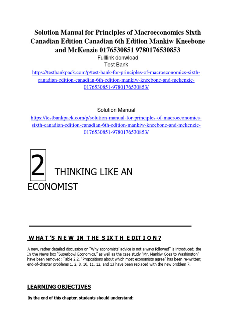 Solution Manual For Principles of Macroeconomics Sixth Canadian Edition ...