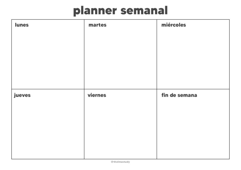 Planner Semanal 2 | PDF