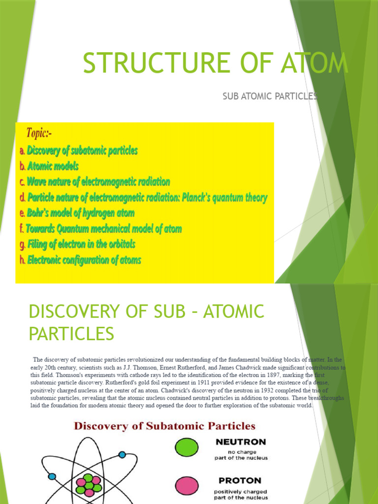 Structure of Atom Powerpoint | PDF
