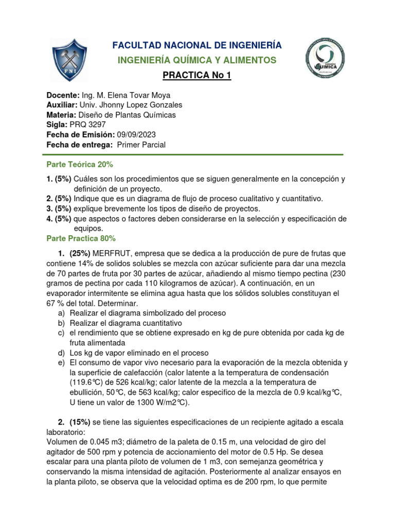 Practica No 1 PRQ 3297 | PDF | Hogar, jardinería y bricolaje | Ciencia y matemáticas