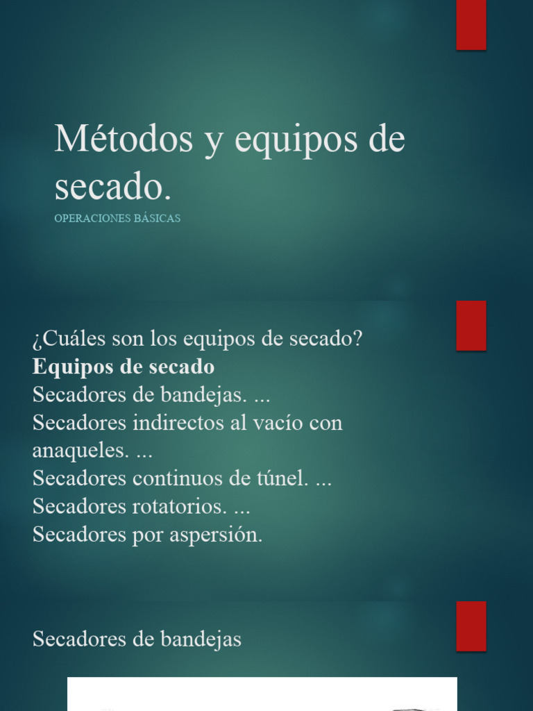 Métodos y Equipos de Secado | PDF