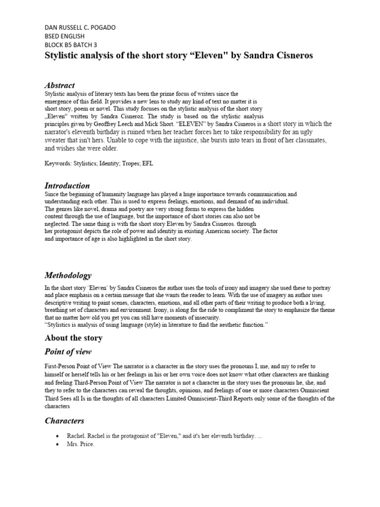 Stylistic Analysis | PDF