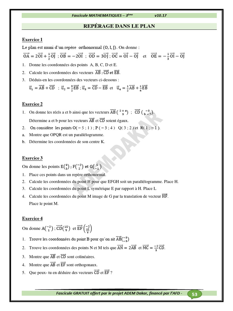 Fascicule Adem Math 3e-54-62 | PDF