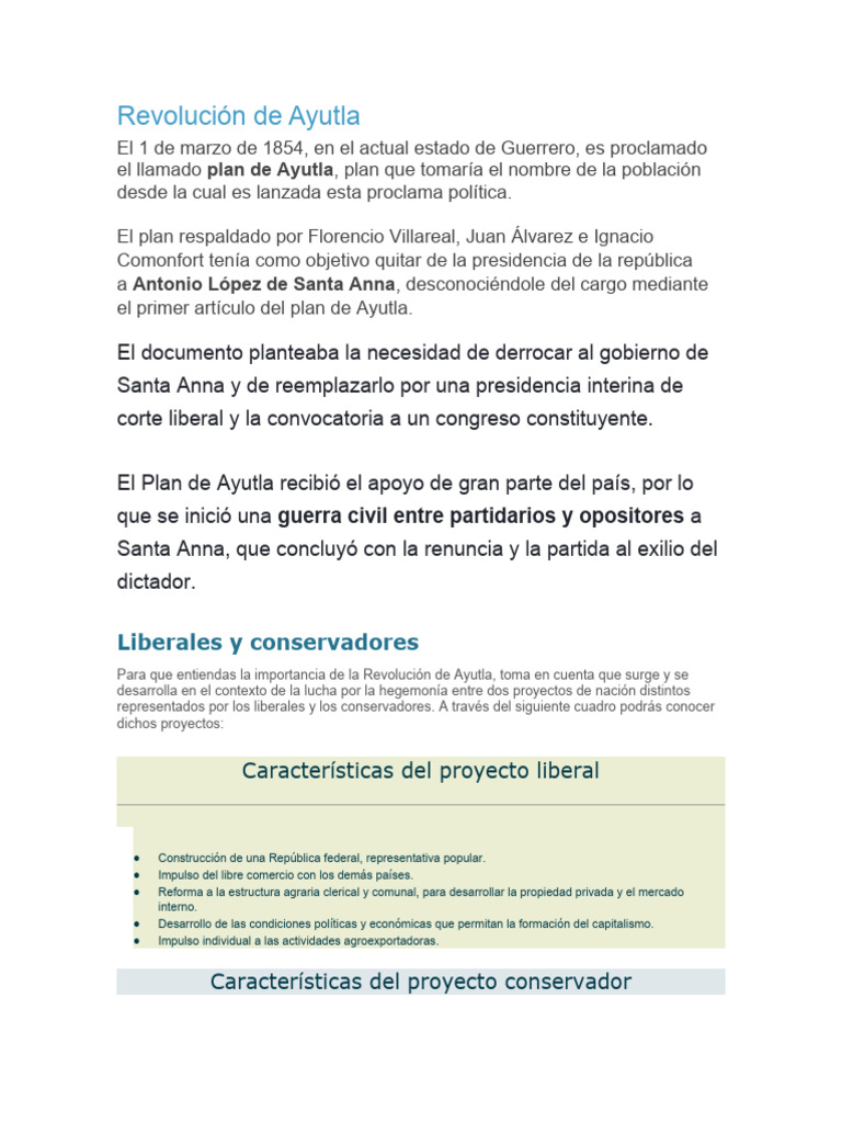 Revolución de Ayutla | PDF | Conservatismo