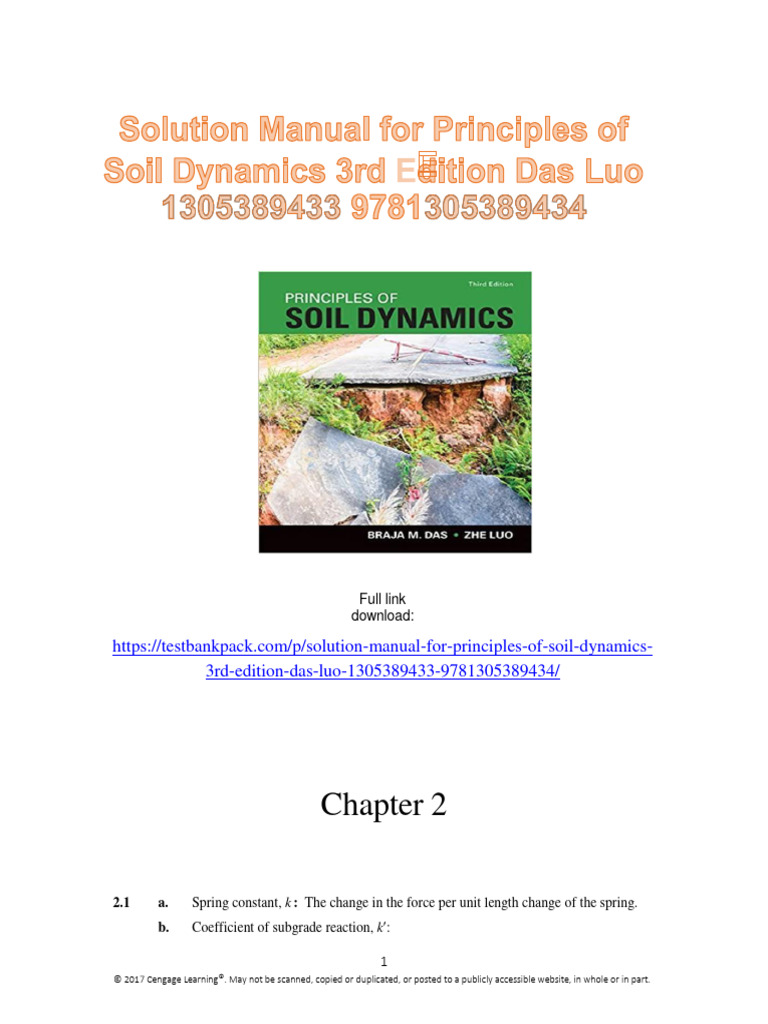 Solution Manual For Principles of Soil Dynamics 3rd Edition Das Luo ...