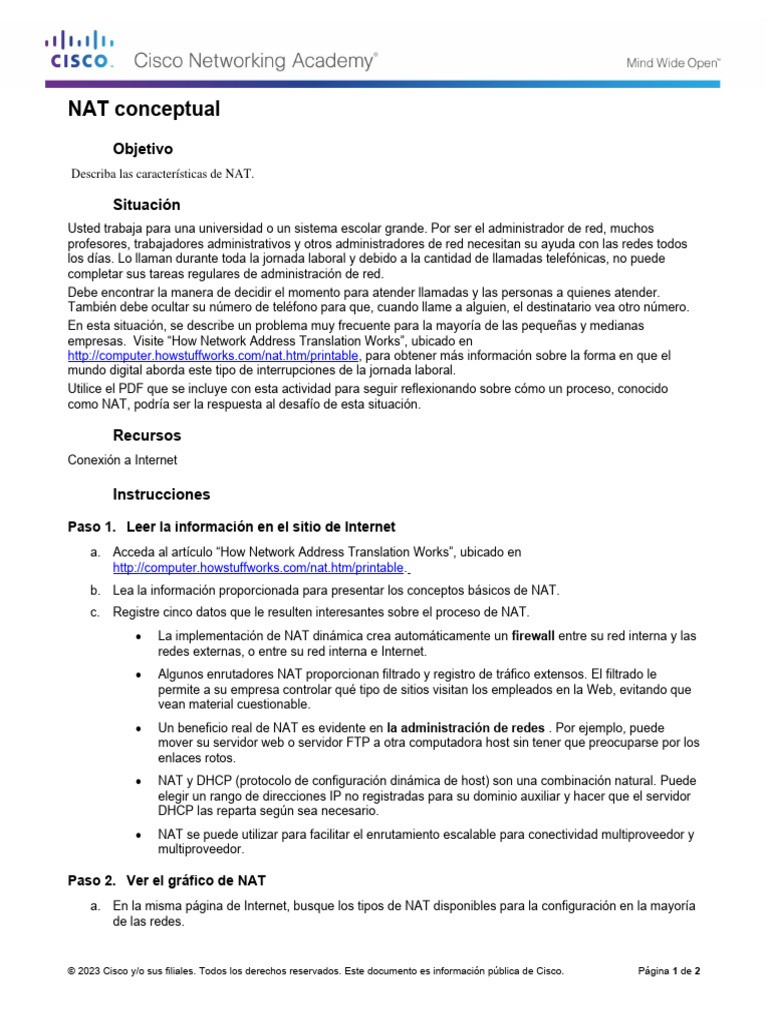 9.0.1.2 Conceptual NAT Instructions | PDF
