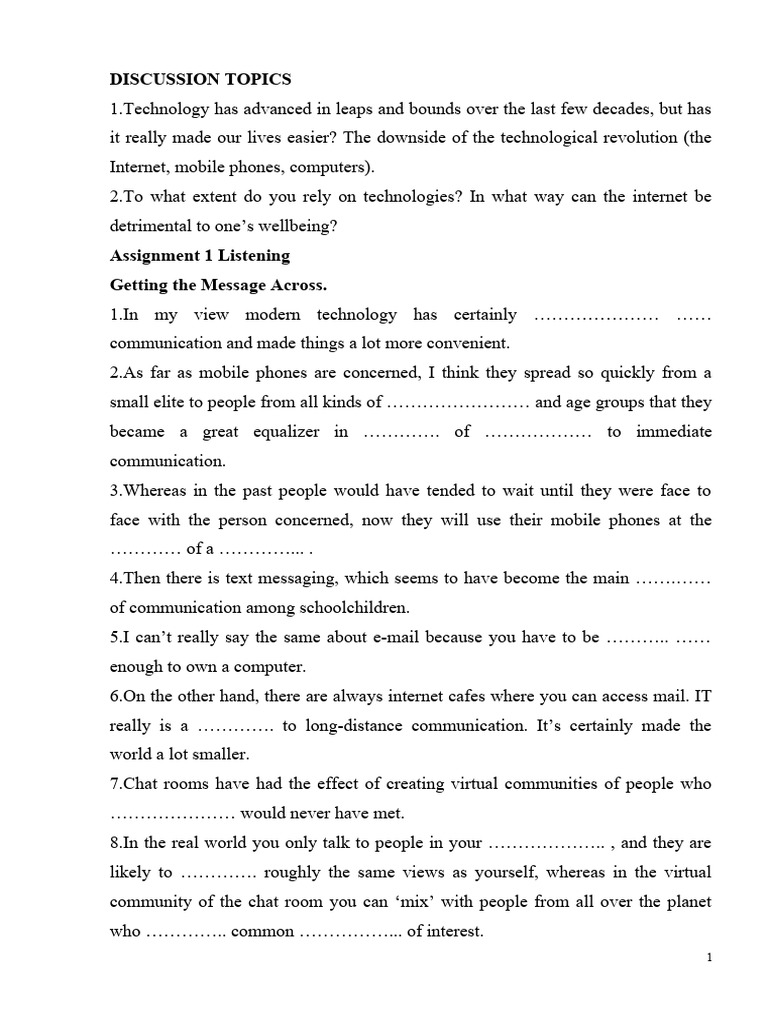 Getting The Message Across Listening | PDF | Games & Activities | Computers