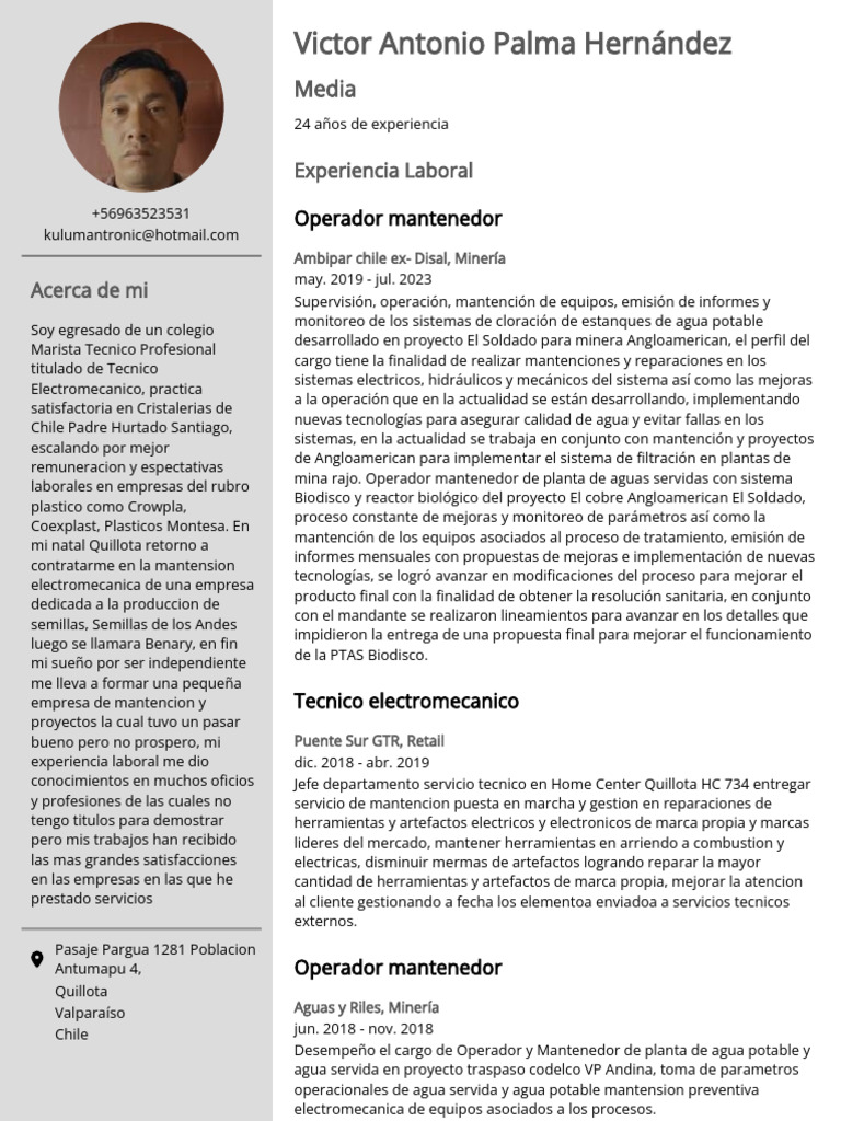 CV Victor Antonio PALMA Hernández | PDF