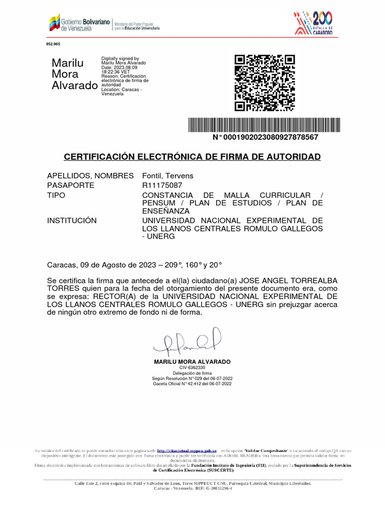 Certificacion Documento 7 Firmado | PDF