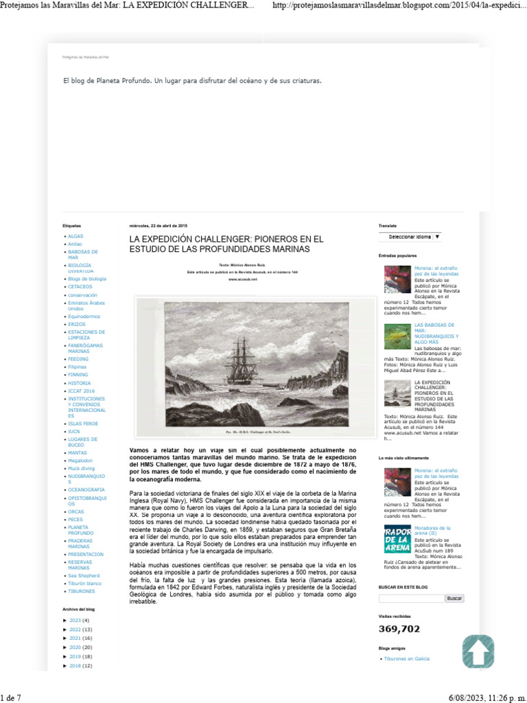 Protejamos Las Maravillas Del Mar La Expedición Challenger Pioneros en ...