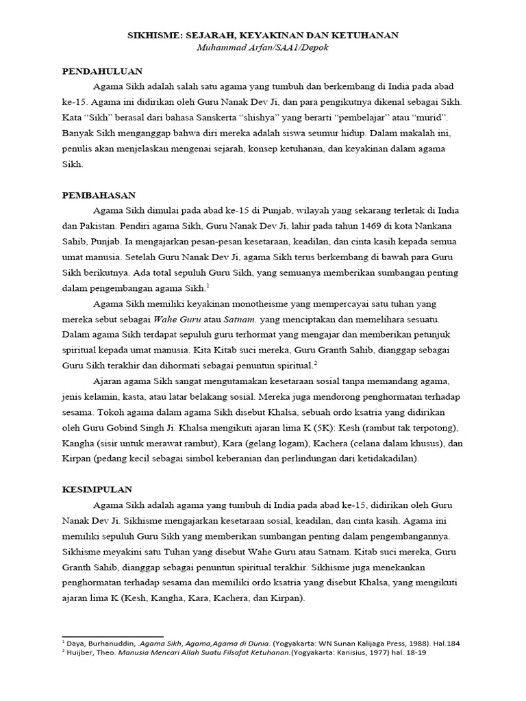 Sejarah dan Keyakinan Sikhisme | PDF