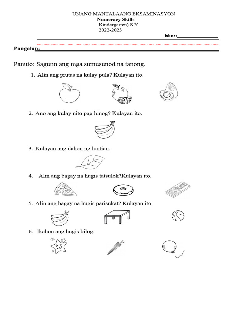 Panuto: Sagutin Ang Mga Sumusunod Na Tanong.: Pangalan | PDF