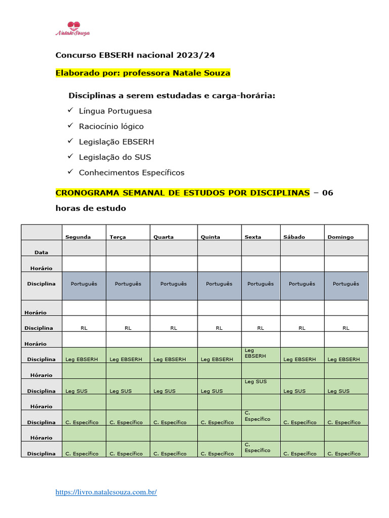 Plano de Estudos - EBSERH | PDF