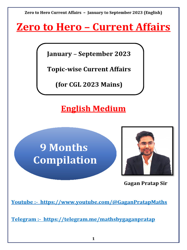 Zero To Hero CA - Jan To Sept 2023 English | PDF | Grand Slam (Tennis ...