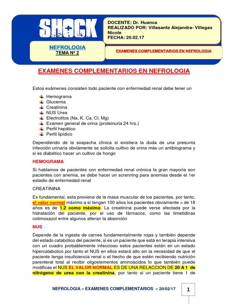 Nefroi.2.examenes Complementarios | PDF