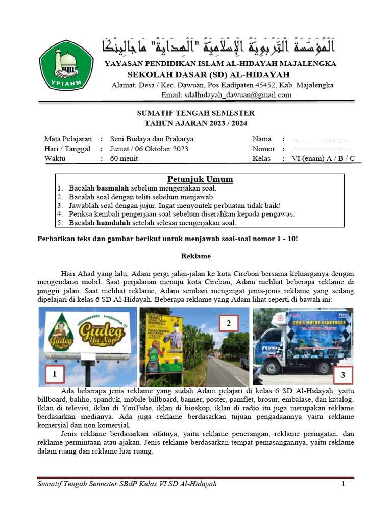 STS1 - Kelas 6 - SBDP | PDF