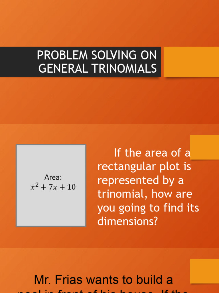 Problem Solving On General Trinomials 2023 Pdf