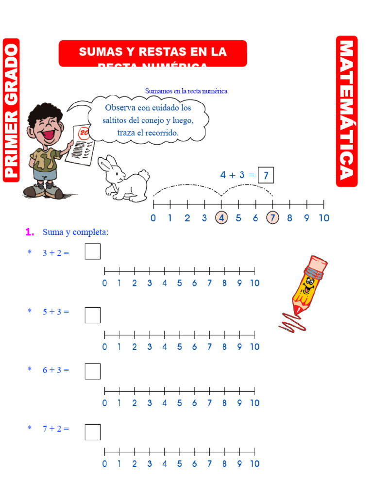 Sumas y Restas Rectas Numérica Al 10 | PDF