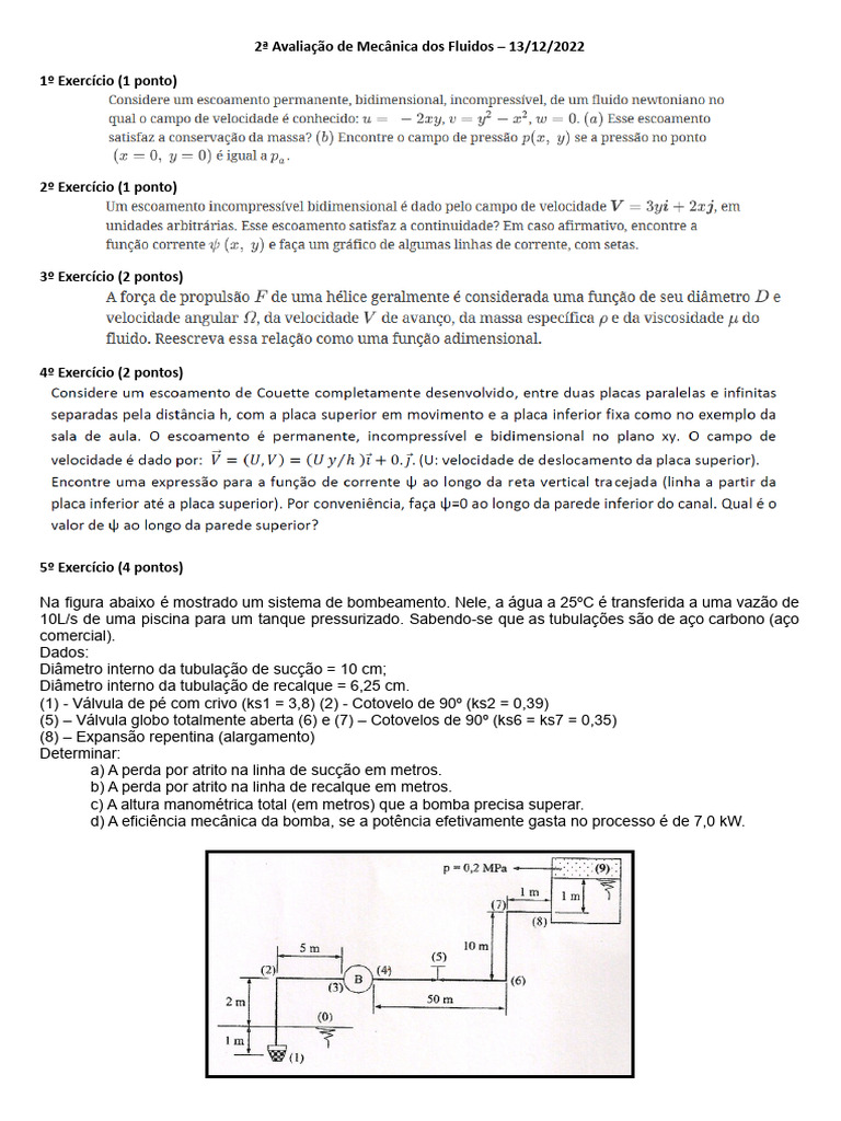 2 Avaliação de Meca-Flu-2022 | PDF
