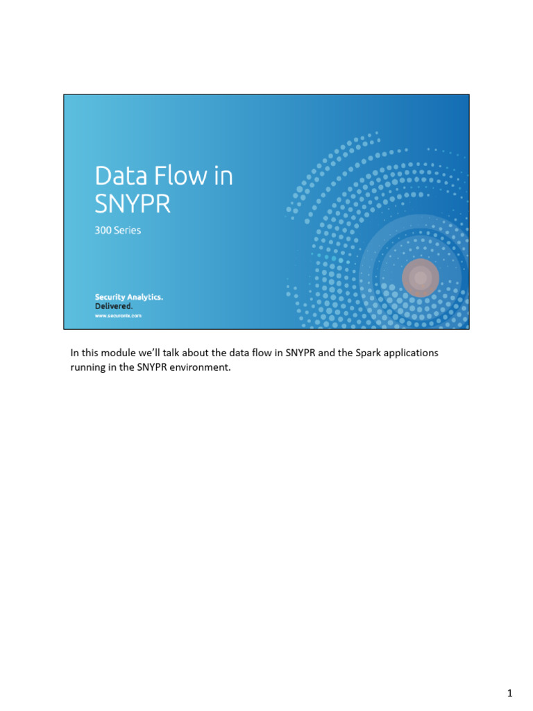 CSAD Lesson 2 Data Flow in SNYPR - 631 | PDF