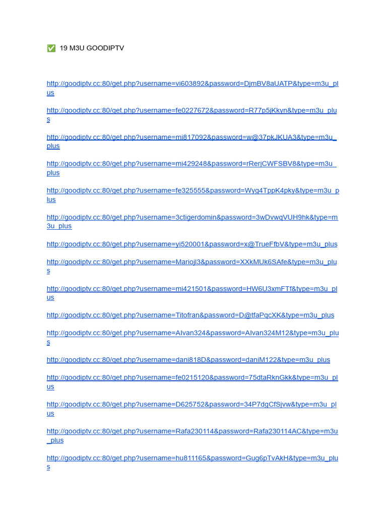19 M3u Goodiptv | PDF