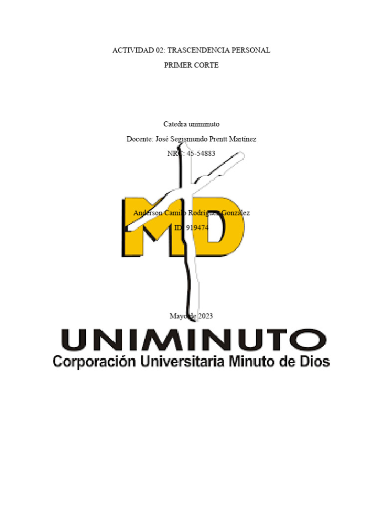 ACTIVIDAD 02 Catedra Minuto de Dios | PDF