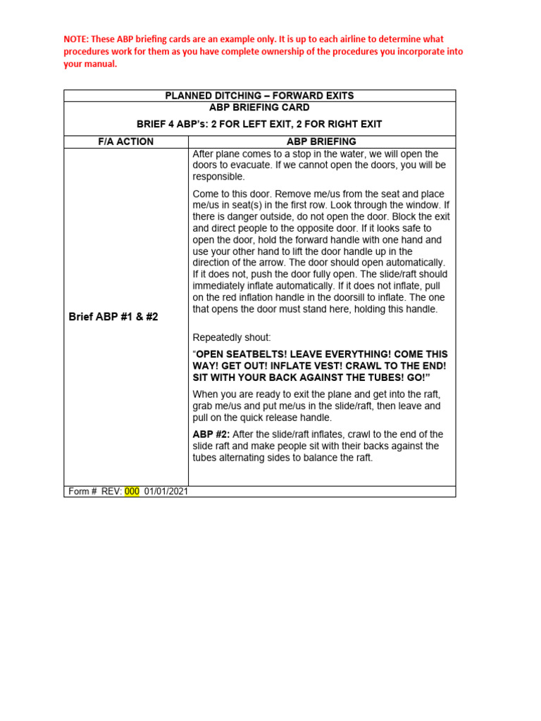 ABP Briefing Cards | PDF