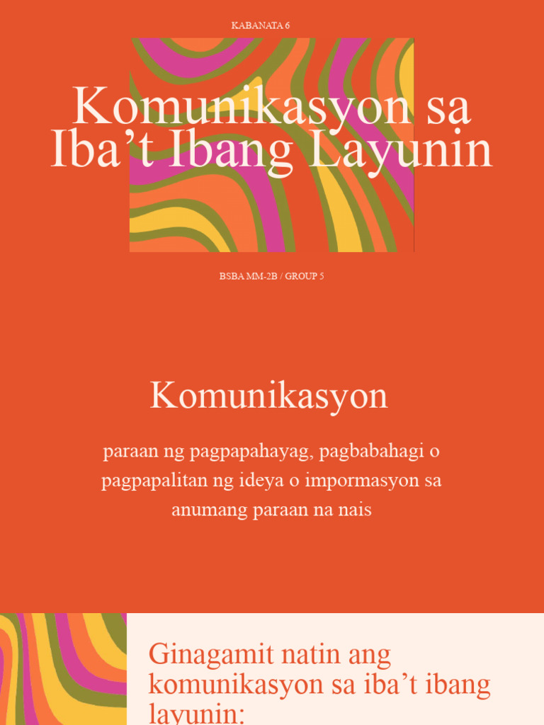 Komunikasyon Sa Ibat Ibang Layunin | PDF