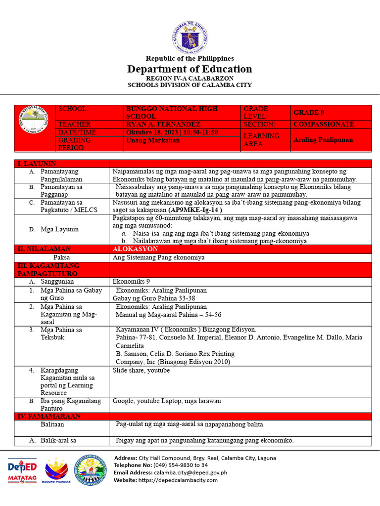Ap9 DLL October 18 2023 Week7 | PDF