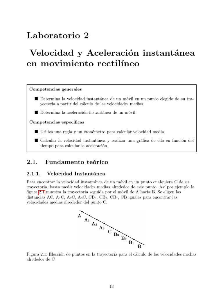 Guía LAB 02. Velocidad Instantánea y Aceleración | PDF