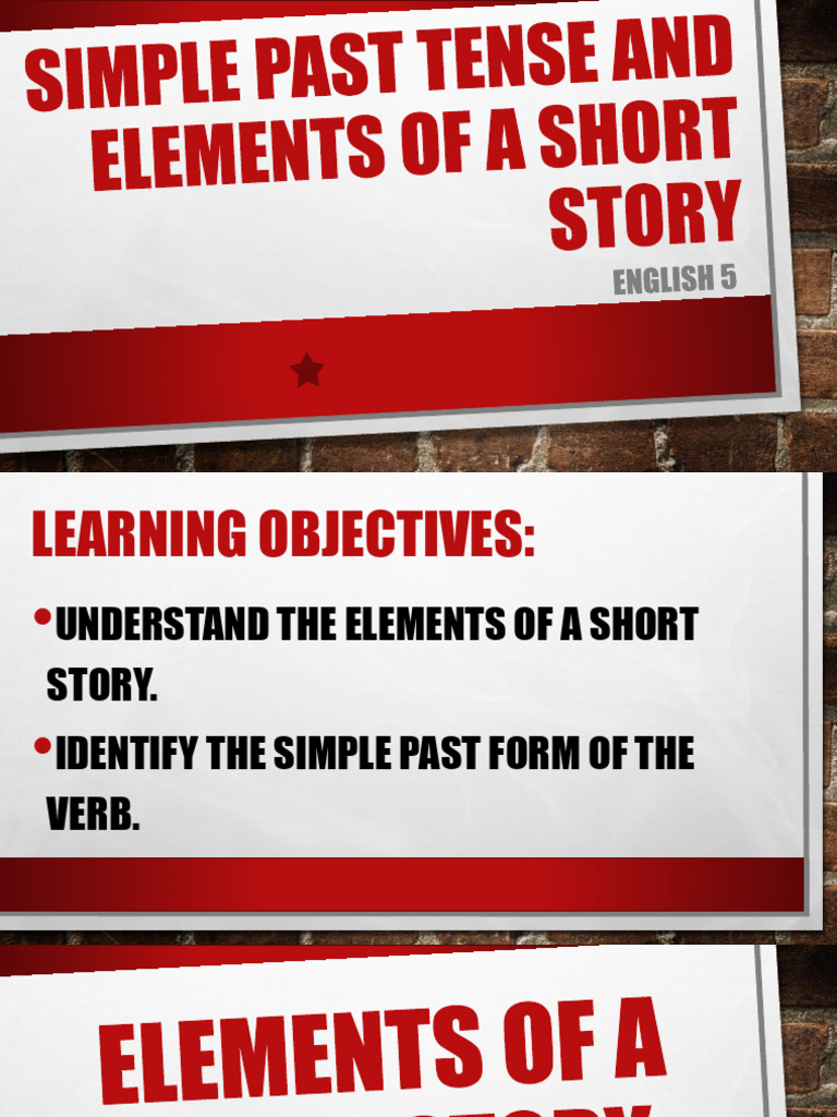 Simple Past Tense and Elements of A Short | PDF