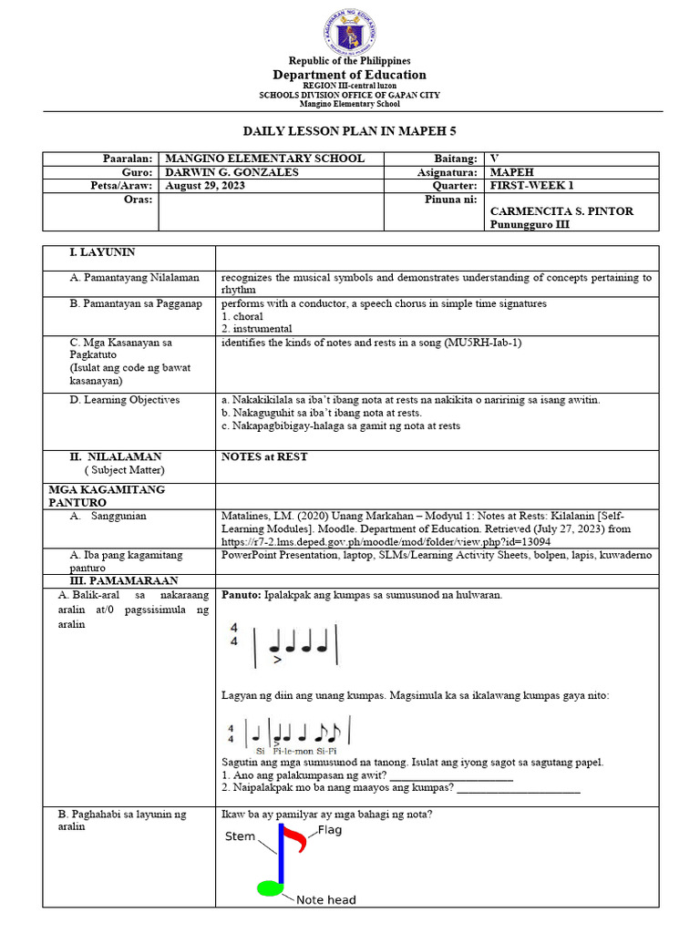 MAPEH5 Q1 WEEK1 MELC Based | PDF