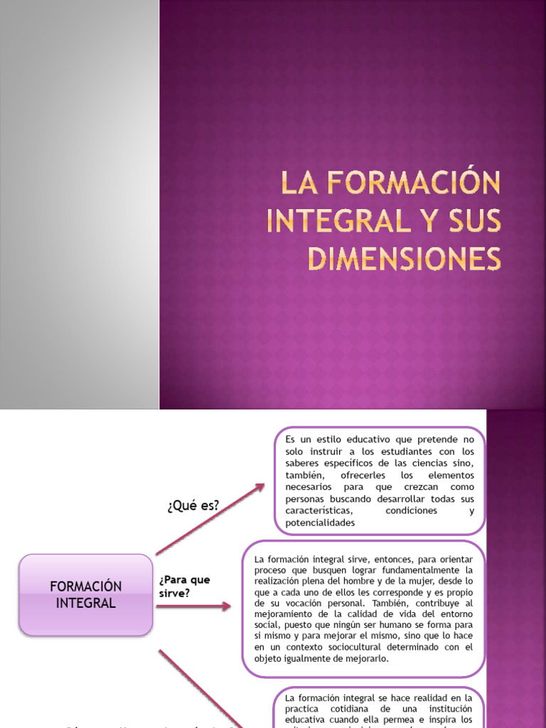 Formacion Integral y Sus Dimensiones | PDF