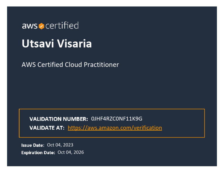 AWS Certified Cloud Practitioner Certificate | PDF