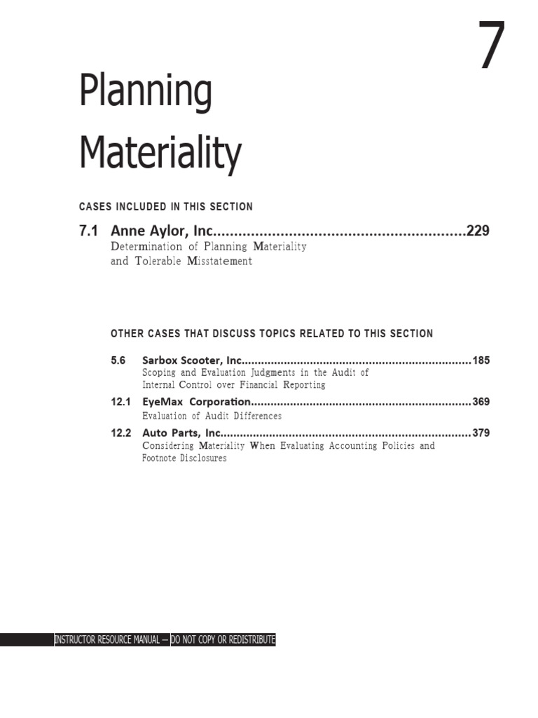 Anne Aylor Planning Materiality Case | PDF