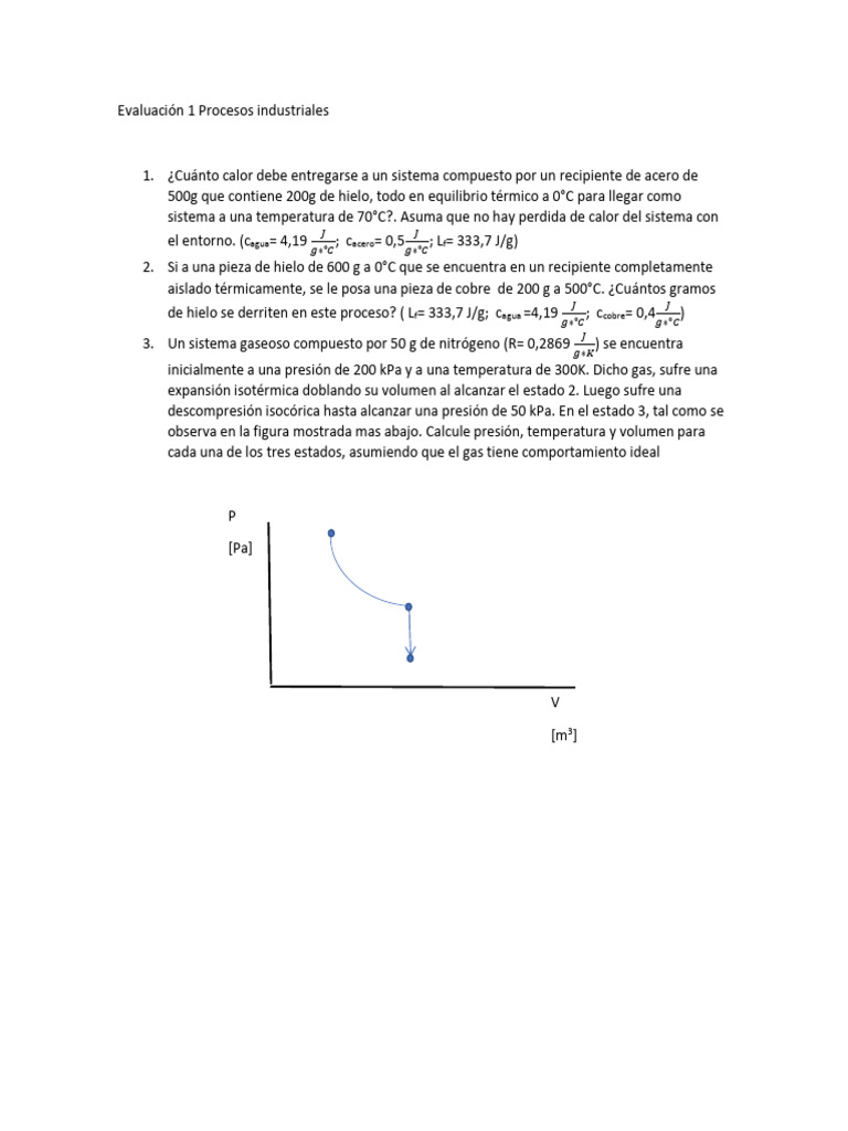 Evaluación 1 Procesos Industriales | PDF